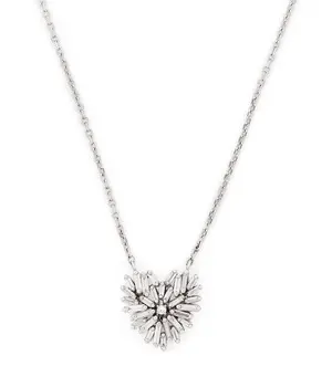 SUZANNE KALAN Gold And Diamond Heart Pendant Necklace - White