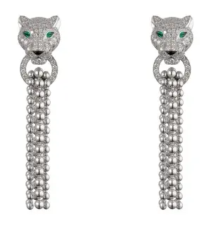 Cartier Panthère De Gold And Diamond Tassel Drop Earrings