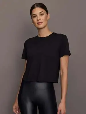 Carbon38 Boxy Crop Tee - Black