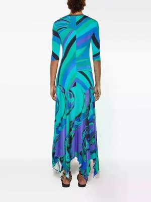 Emilio Pucci Asymmetric-hem Maxi Dress - Blue