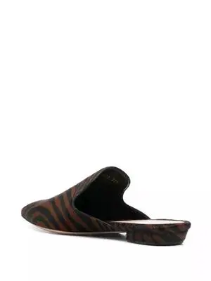 GIANVITO ROSSI Zebra-print Slippers