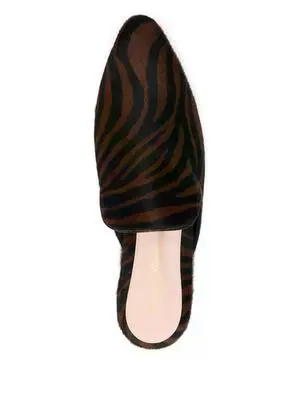 GIANVITO ROSSI Zebra-print Slippers