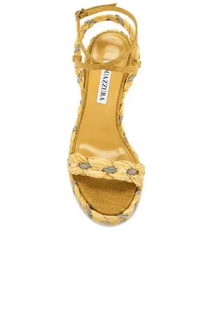 AQUAZZURA Costiera 120 Crystal Wedge Sandal - Lemonade