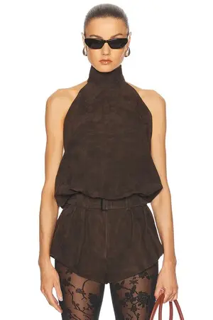 Magda Butrym Suede Halter Top