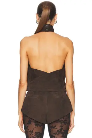 Magda Butrym Suede Halter Top