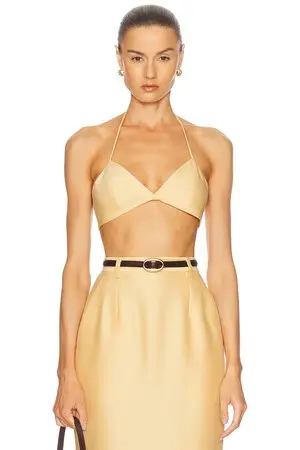 MIMCHIK Rosie Bra Top In Beige - Yellow