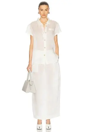 Khaite Keefe Organza Top - Chalk