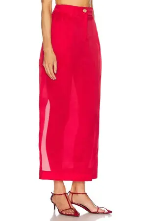Khaite Lucian Skirt - Raspberry