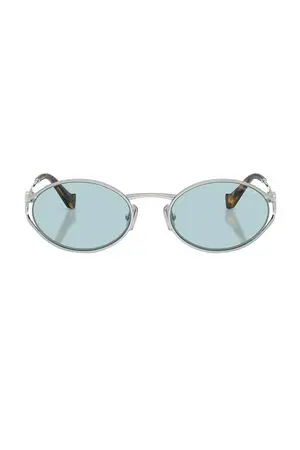 Miu Miu Silver Tone Eyewear For Women