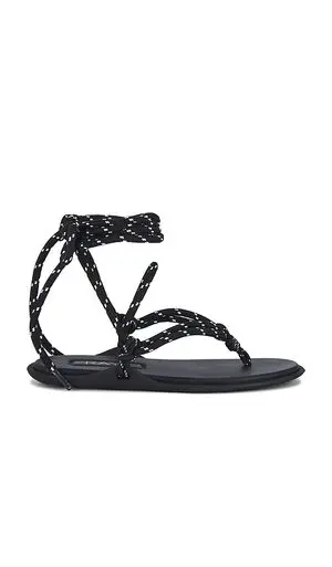 Raye Lillie Cord Ankle Wrap Sandals - Black