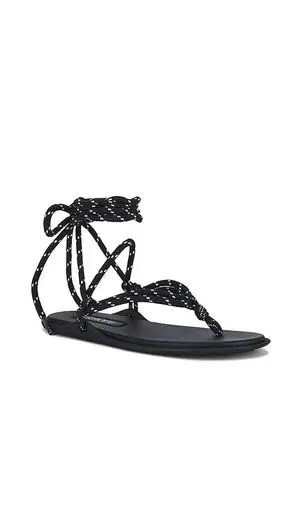 Raye Lillie Cord Ankle Wrap Sandals - Black