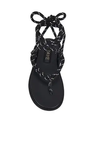 Raye Lillie Cord Ankle Wrap Sandals - Black