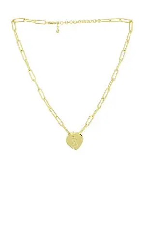 LUV AJ Mlb Red Sox Logo Heart Coin Necklace - Gold