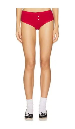Frankies Bikinis X Bella Hadid Bluebell Rib Short - Cardinal
