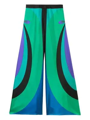 Emilio Pucci Maddalena-print Wide-leg Trousers - Green