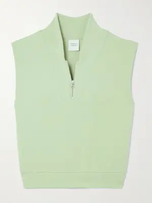 Varley Loretta Jersey Sleeveless Half-zip Sweatshirt - Green