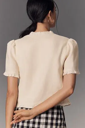REFORMATION Bess Linen Top - Sugar