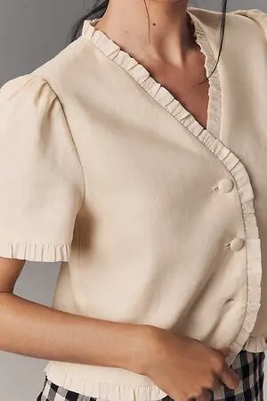 REFORMATION Bess Linen Top - Sugar