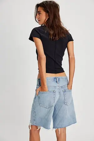 AGOLDE Indra Relaxed Longline Denim Shorts - Force