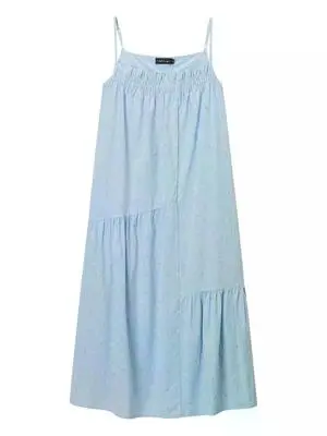 TOUT A COUP Gingham Check Midi Dress - Blue
