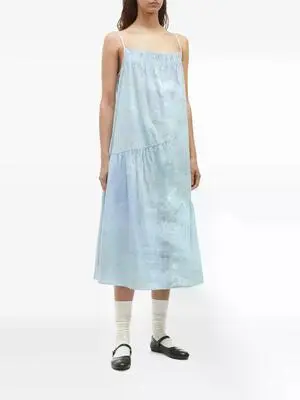TOUT A COUP Gingham Check Midi Dress - Blue
