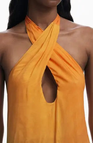 Desigual Halter Maxi Cover-up Dress