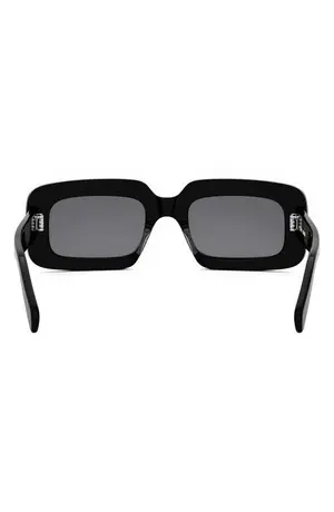 Celine Triomphe Rectangular Sunglasses - Shiny Black / Smoke