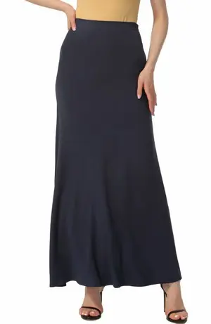 KIMI + KAI Ruched Maxi Skirt - Navy