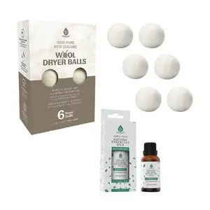 PURSONIC Laundry Care Bundle Wool Dryer Balls & Essential Oil Set - Peppermint