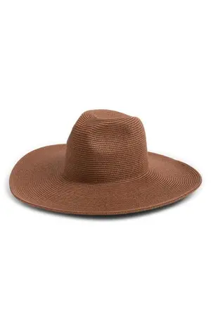 Nordstrom Packable Wide Brim Panama Hat Brown Clove