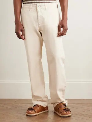 Nn07 Aden 1923 Straight-leg Organic Cotton-blend Twill Chinos - Neutrals