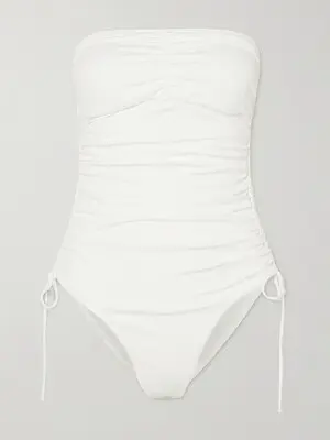 Melissa Odabash Sydney Strapless Ruched Swimsuit - White