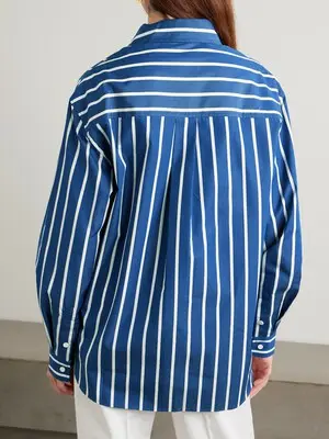 Matteau Striped Cotton-poplin Shirt - Blue