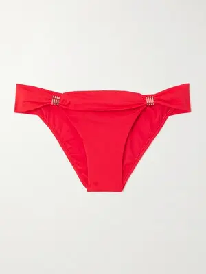 Melissa Odabash Grenada Embellished Bikini Briefs - Red