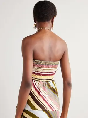 Faithfull The Brand Strapless Striped Linen Top