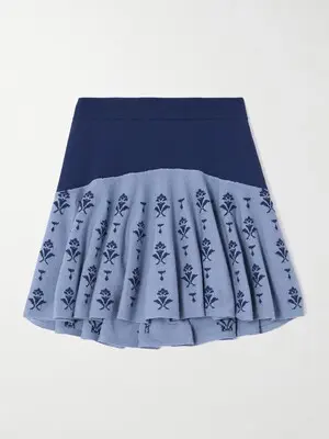 CONNER IVES Two-tone Jacquard-knit Mini Skirt
