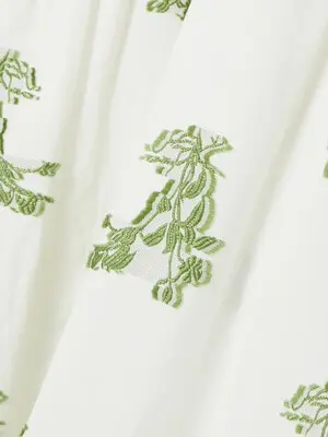 Erdem Embroidered Gathered Cotton Fil Coupé Midi Shirt Dress - Neutrals