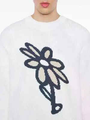 Maison Kitsuné Daisy-intarsia Jumper - White