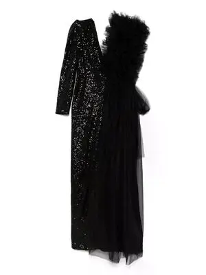 Alchemy Fashions X Lia Aram Ruffle-detail Gown - Black