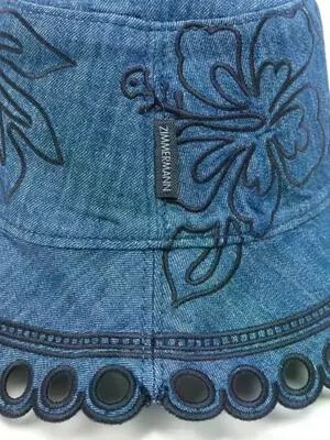 Zimmermann Embroidered Denim Bucket Hat