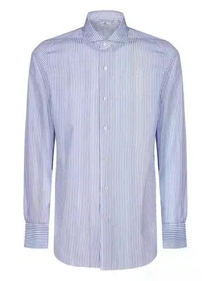 FINAMORE 1925 Striped Cotton Shirt - Blue