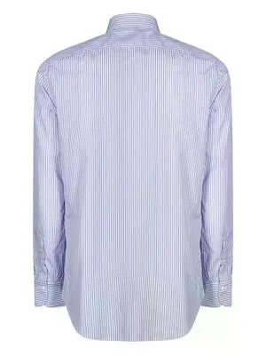 FINAMORE 1925 Striped Cotton Shirt - Blue