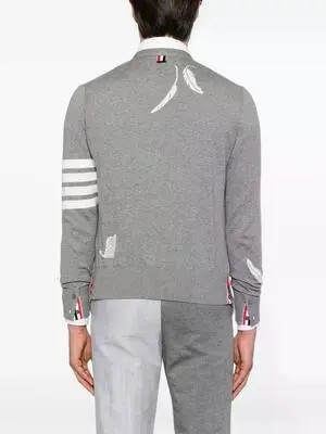 Thom Browne 4-bar Stripe Cardigan - Grey