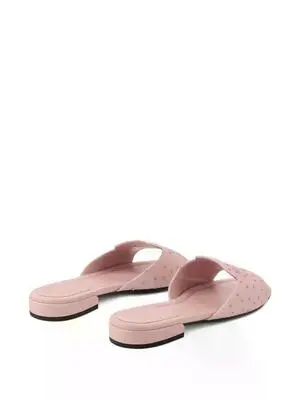 JIMMY CHOO Dina Leather Flat Sandals - Pink