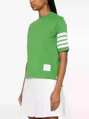 Thom Browne 4 Bar Stripes Jersey T-shirt - Green