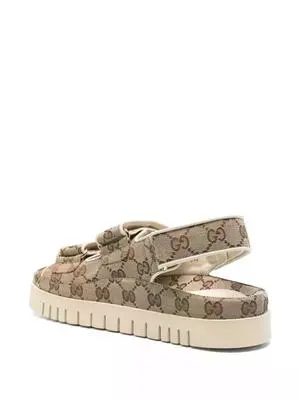 Gucci Gg Motif Sandals - Brown