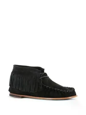 ALEXANDER HOTTO Fringed Suede Ankle Boots