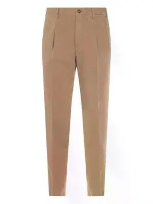 Incotex Logo-patch Trousers - Neutrals