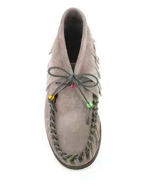 ALEXANDER HOTTO Fringe-detail Ankle Boots - Neutrals