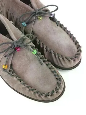 ALEXANDER HOTTO Fringe-detail Ankle Boots - Neutrals